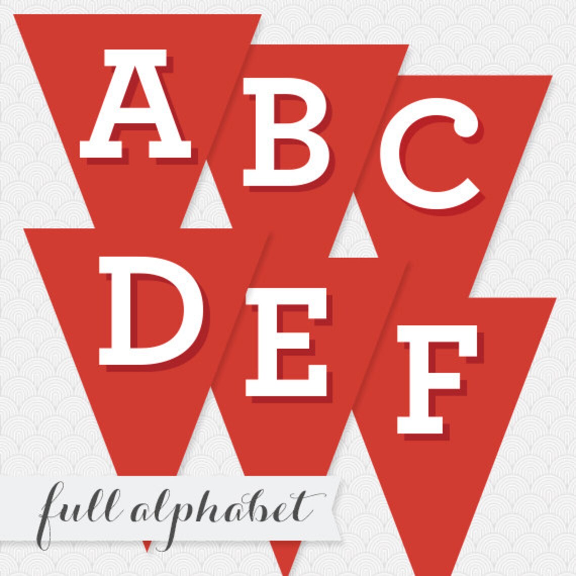 Instant Download Digital Banner Red Printable Alphabet Numbers Symbols ...