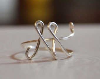 Initial k Wire Wrapped Ring | Etsy