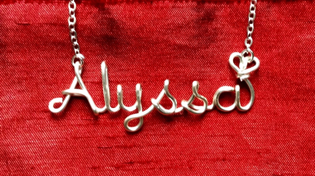 Alyssa Necklace,name Necklaces,personalized Wedding Jewelery,birthday ...