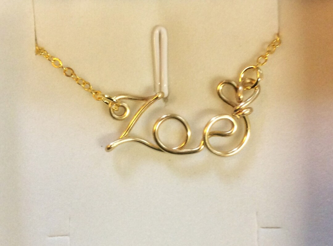 Zoe Necklace,name Necklaces,personalized Wedding Jewelery,birthday Gift ...