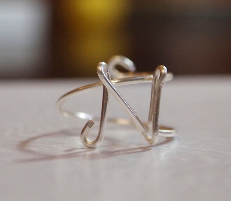 Initial n Wire Wrapped Ring - Etsy