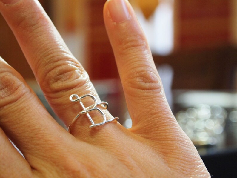 Initial b Wire Wrapped Ring - Etsy