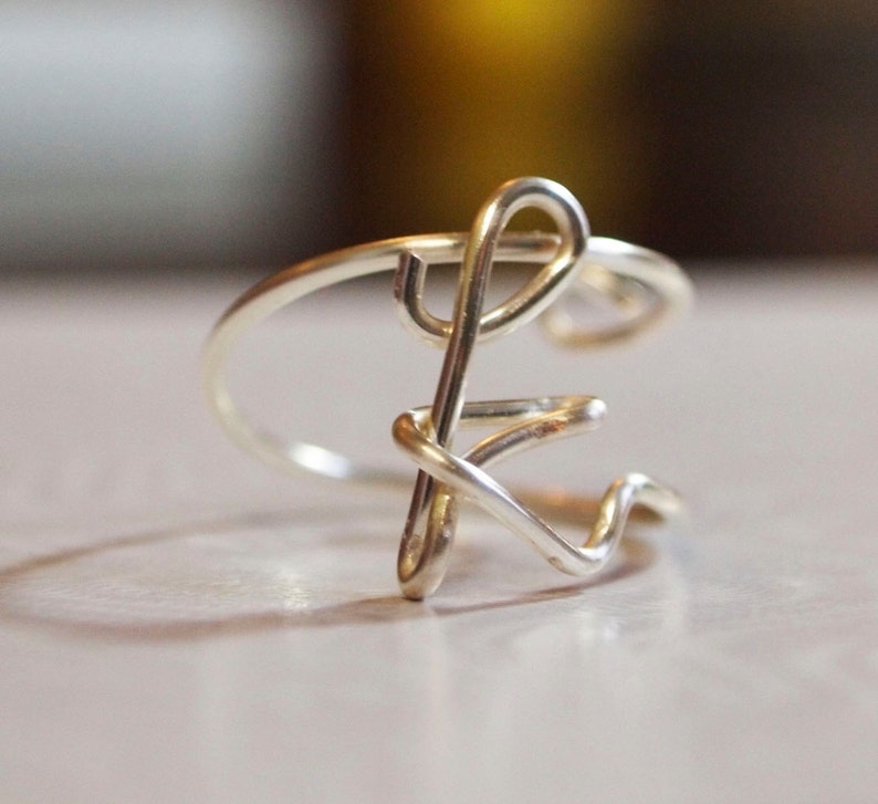 Initial k Wire Wrapped Ring | Etsy