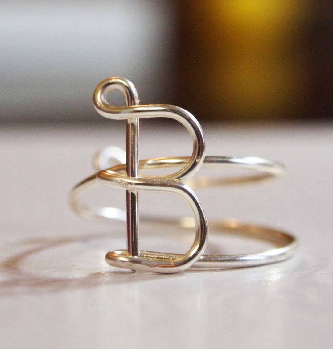 Initial b Wire Wrapped Ring - Etsy