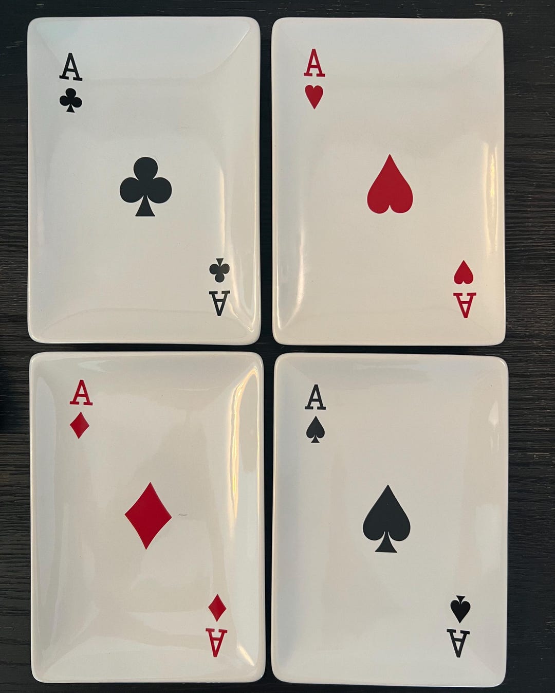 Luminarc Set of 4 Ace Card Dishes for Dessert/appetizers. 7”x5” - Etsy