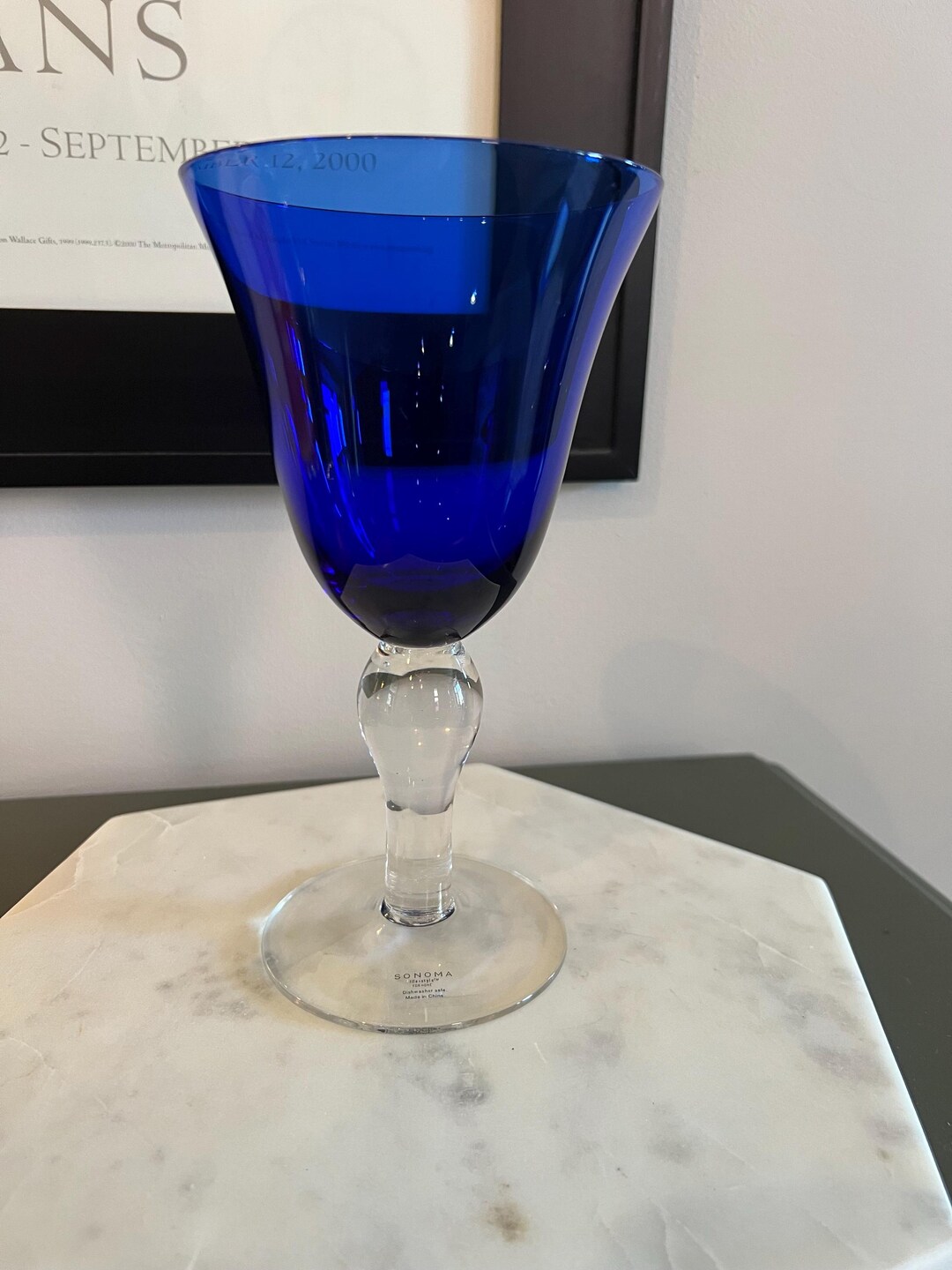 Set of 4 Williams Sonoma Cobalt Blue Water/iced Tea Goblets. - Etsy