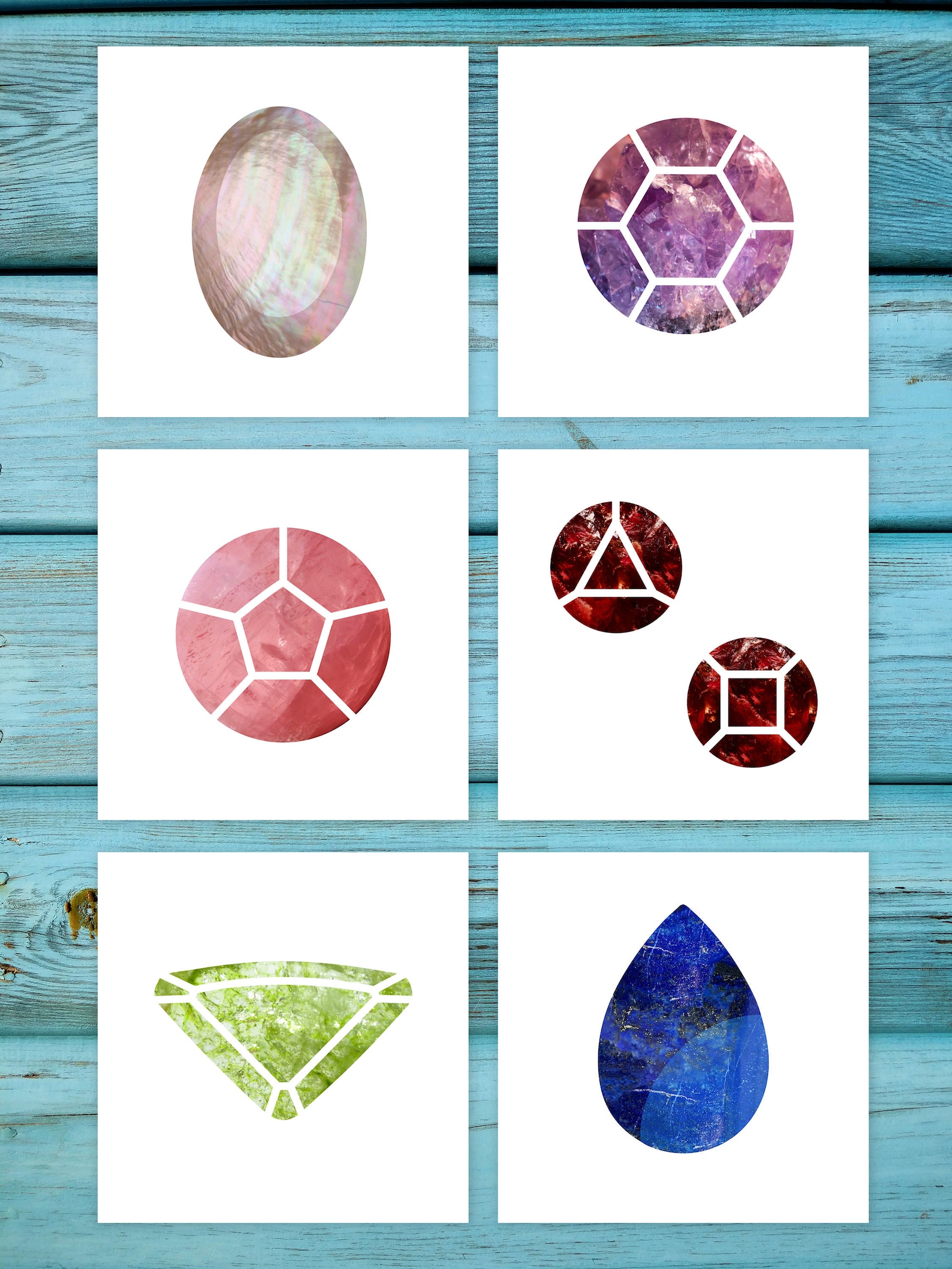 Minimalist Crystal Gem Texture Art Print Set on Photographic - Etsy
