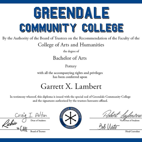 Greendale Community College - Etsy
