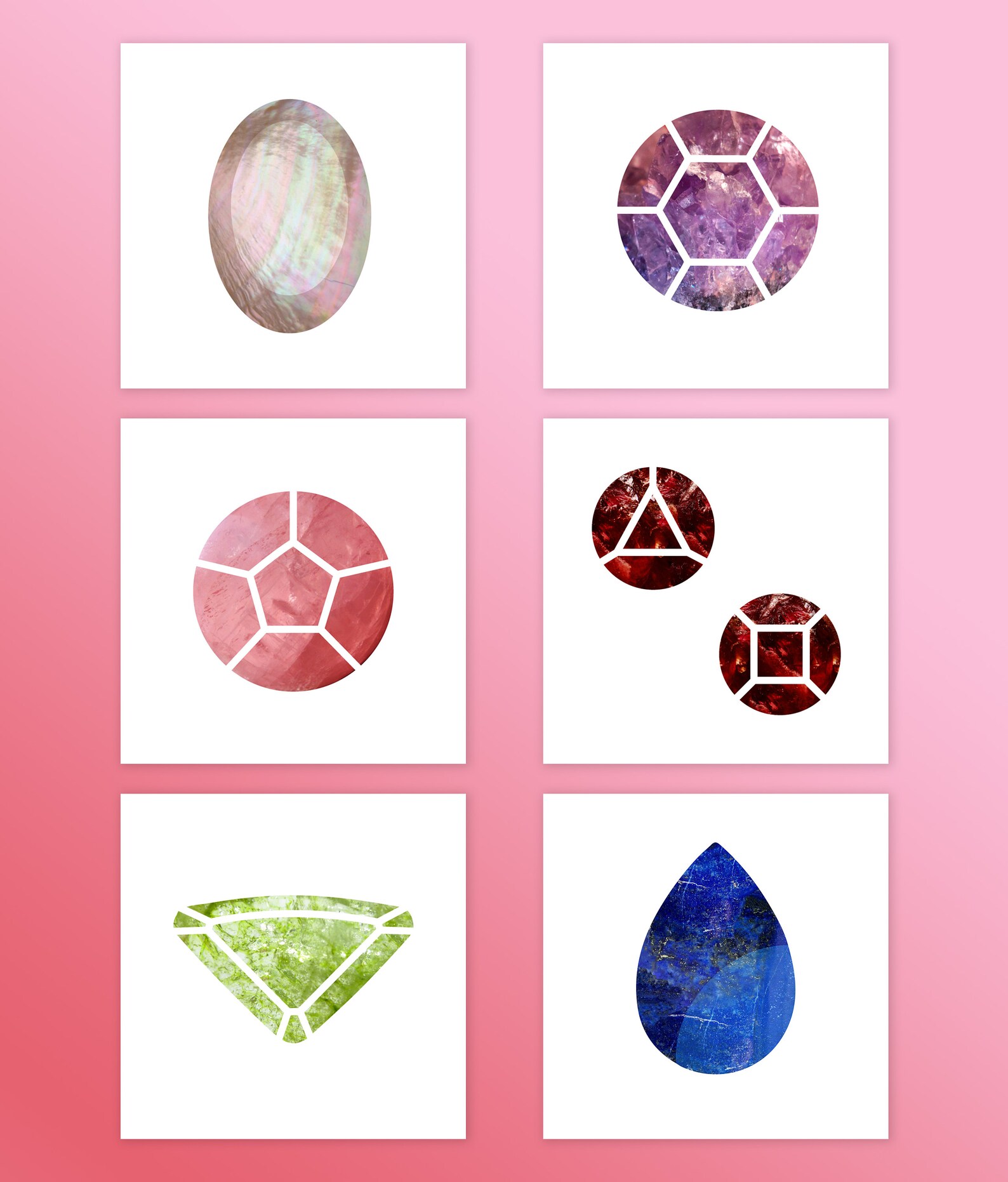 Minimalist Crystal Gem Texture Art Print Set on Photographic - Etsy