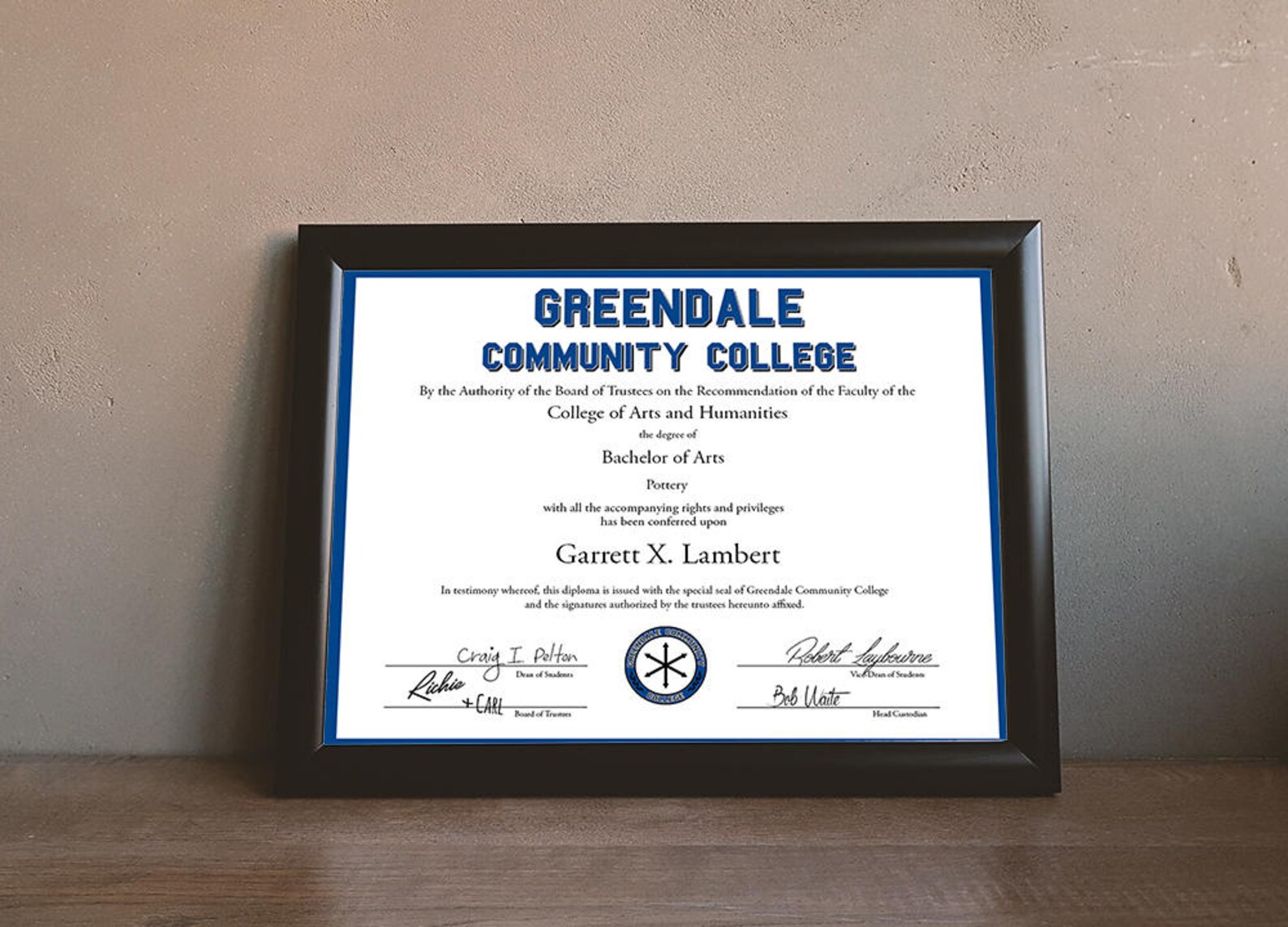Greendale Community Diploma Joke Diploma Graduation Gift - Etsy