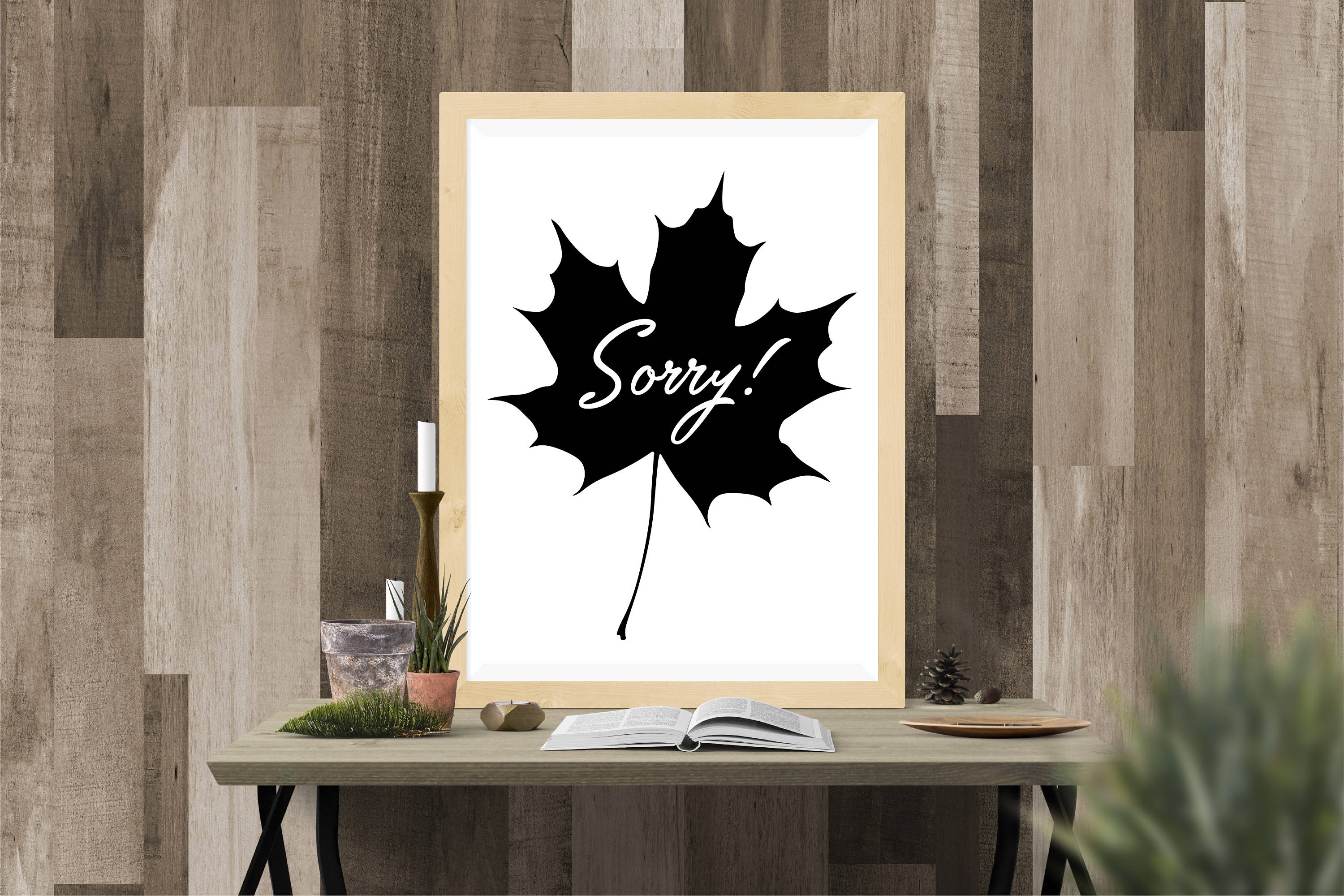 Sorry Maple Leaf Print Canada Print Funny Poster | Etsy