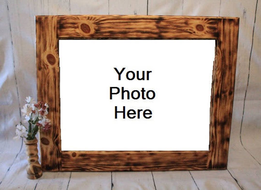 Custom Burnt Wood Frames, Wooden Picture Frame, Rustic Wood Frame ...