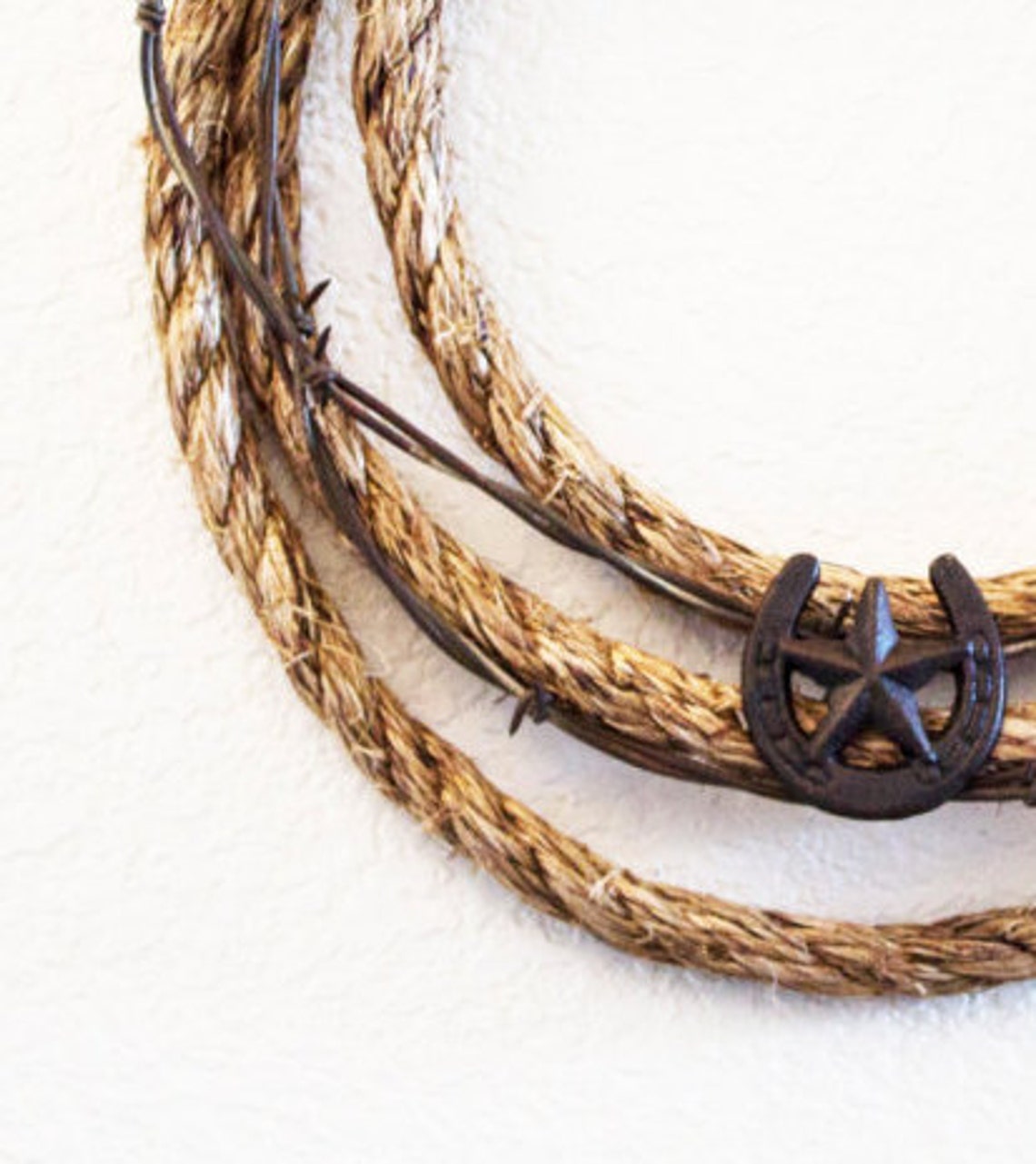 Rustic Rope Wreath Barbed Wire Wreath Rope Home Decor - Etsy