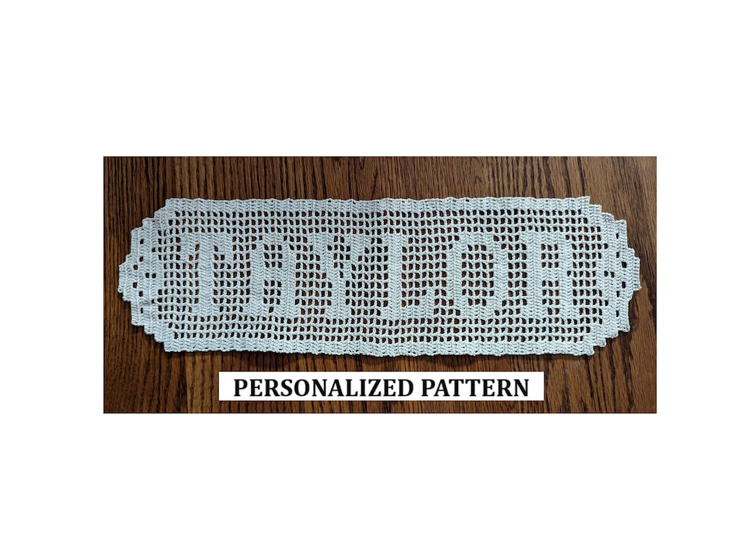 Filet Crochet Family Name Doily Wedding Date Keepsake - Pattern Only - Etsy
