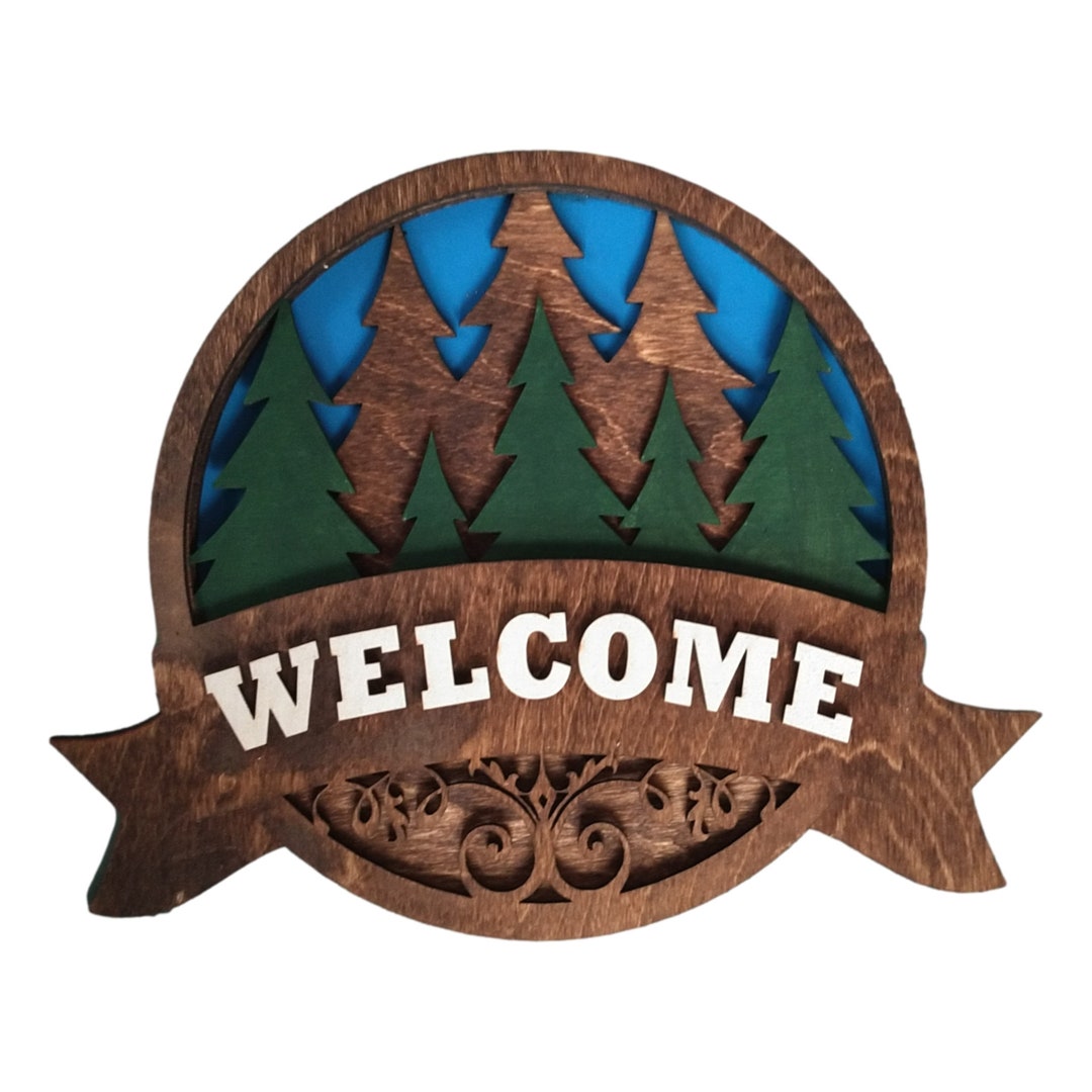 Forest Welcome Layered Sign for Housewarming Gift - Etsy