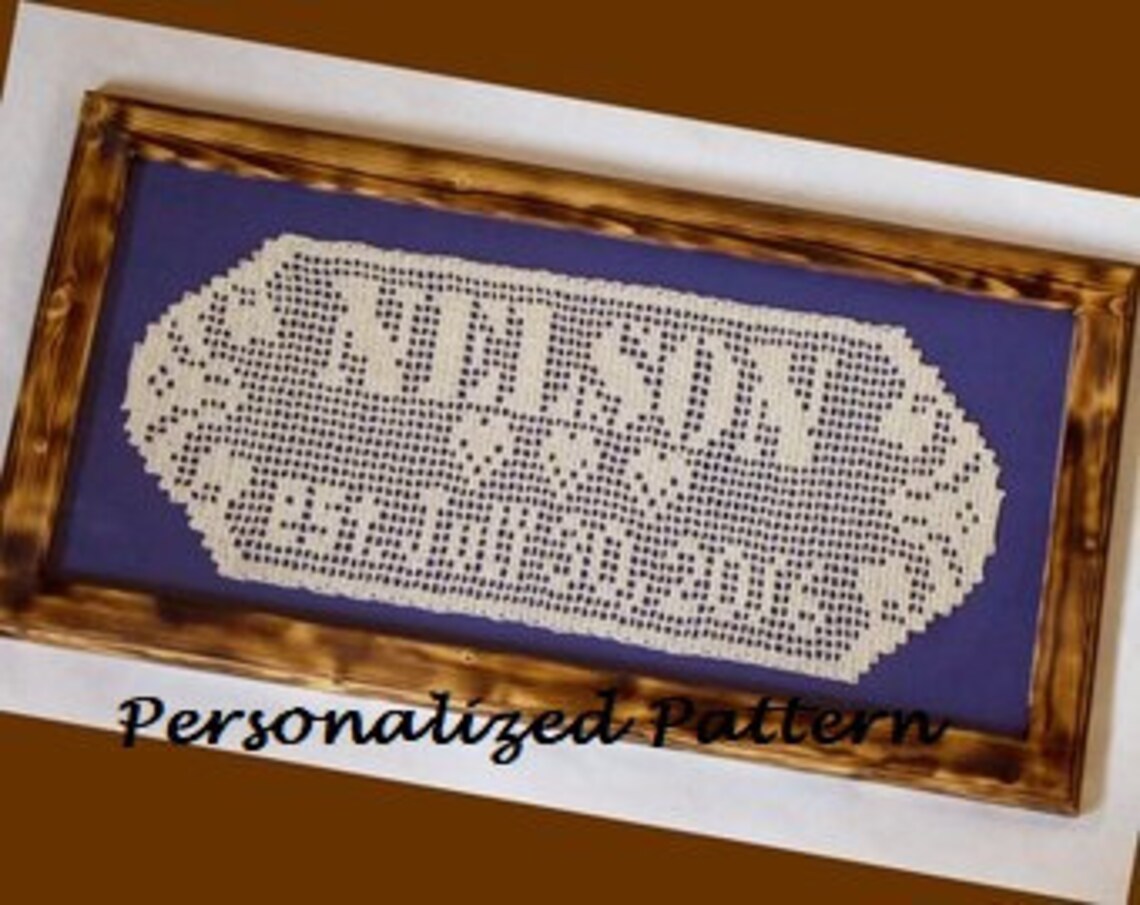 Filet Crochet Family Heirloom Name Doily Pattern - Etsy