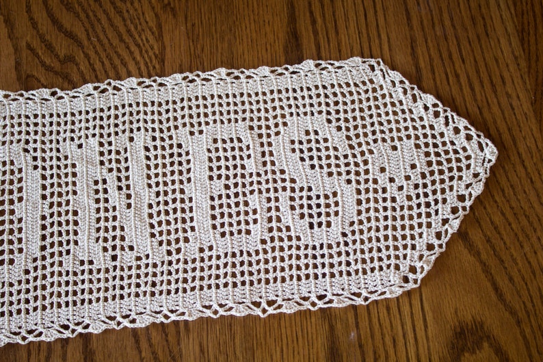 Filet Crochet Last Name Doily for Wedding Anniversary Gift - Etsy