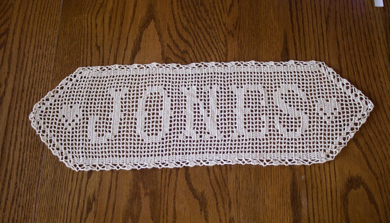 Filet Crochet Last Name Doily for Wedding Anniversary Gift - Etsy