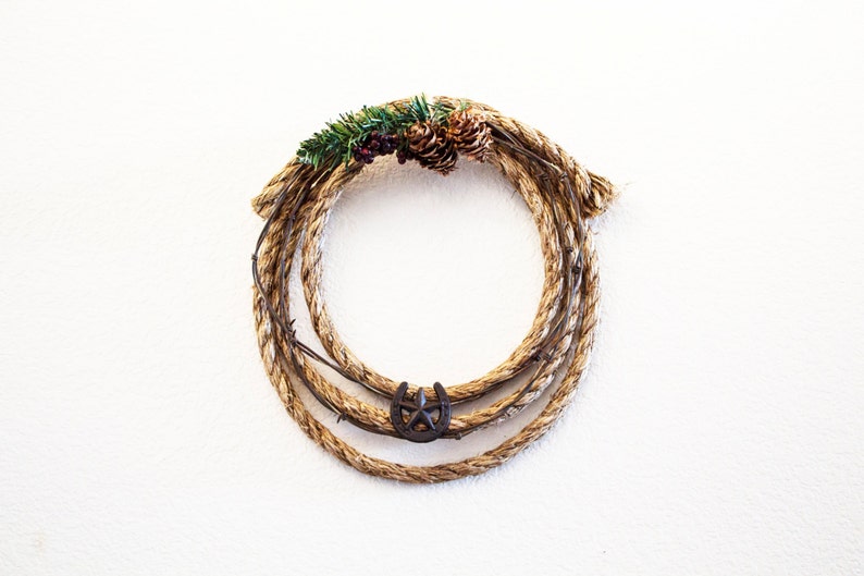 Rustic Rope Wreath Barbed Wire Wreath Rope Home Decor - Etsy