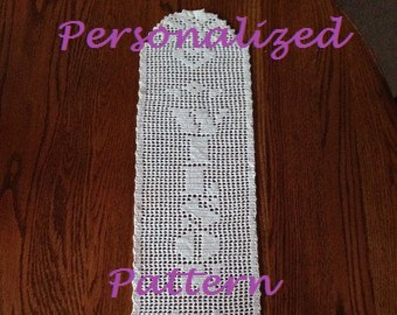 Filet Crochet Family Heirloom Name Doily Pattern | Etsy