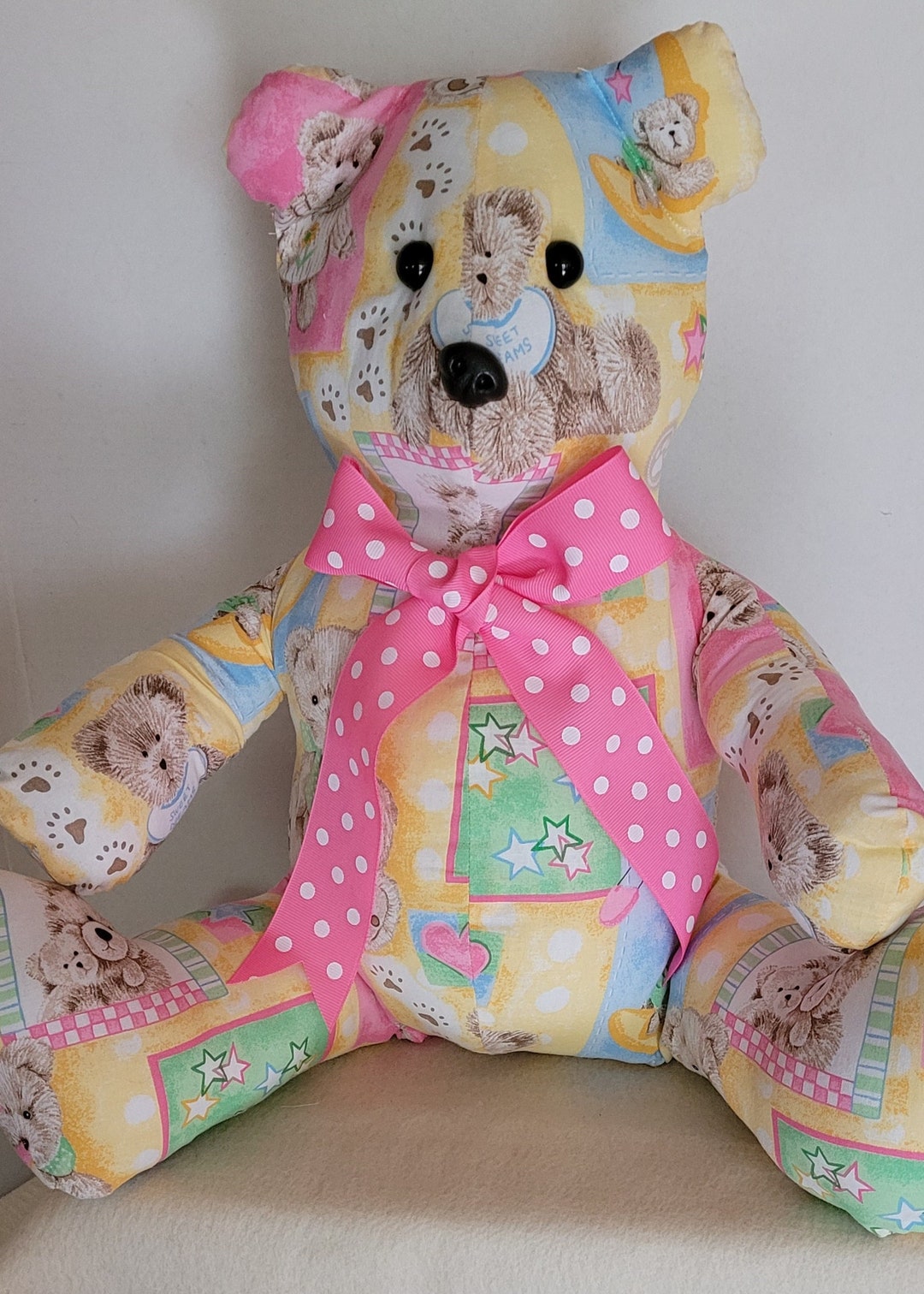 Hand Sewn Cloth Teddy Bear - Etsy