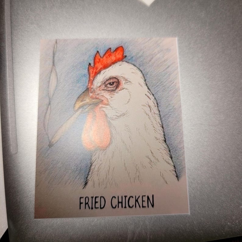 Funny Fried Chicken Vinyl Sticker - Waterproof Laptop Decal - Etsy