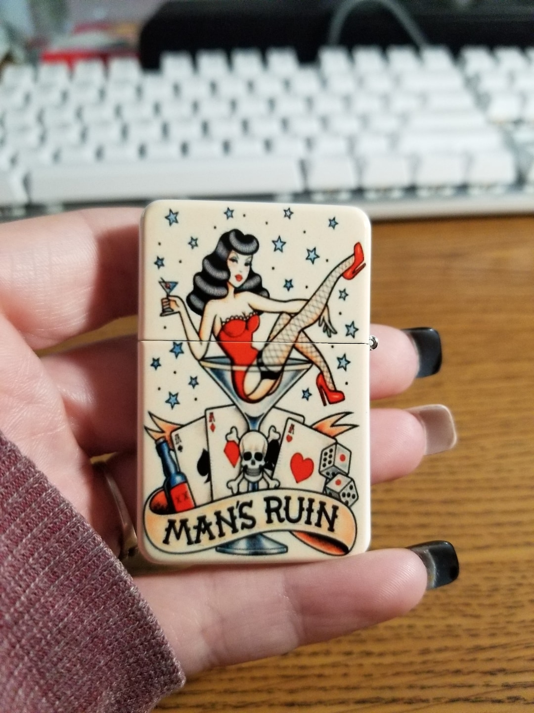 A Man's Ruin Sailor Jerry Inspired Flip Top Lighter - Etsy UK