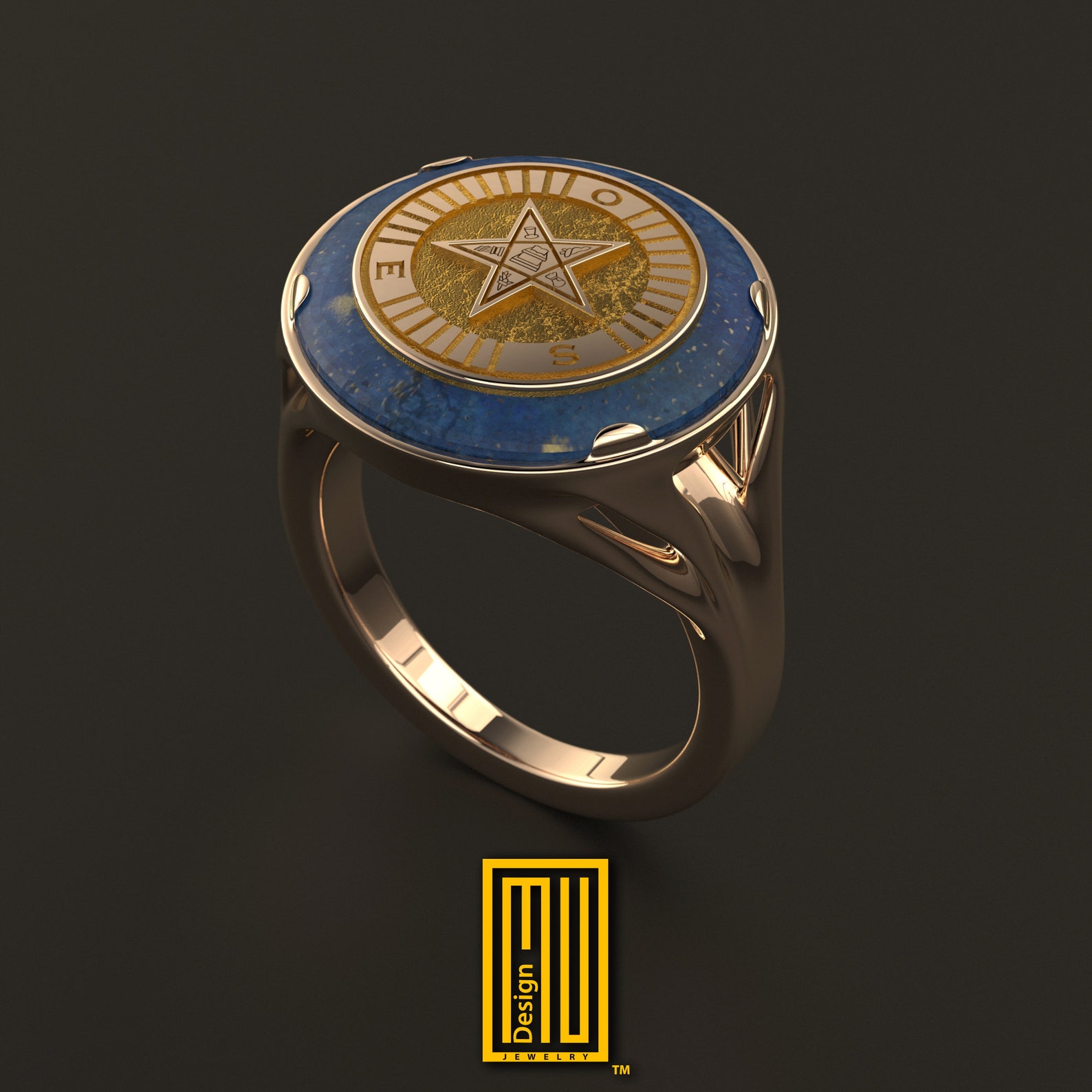 Ring for OES Sisters Gold or Sterling Silver With Lapis Lazuli - Etsy