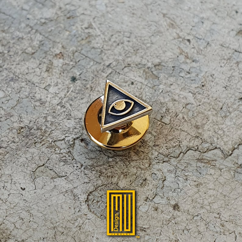 Masonic All Seeing Eye Lapel Pin 925K Sterling Silver - Etsy