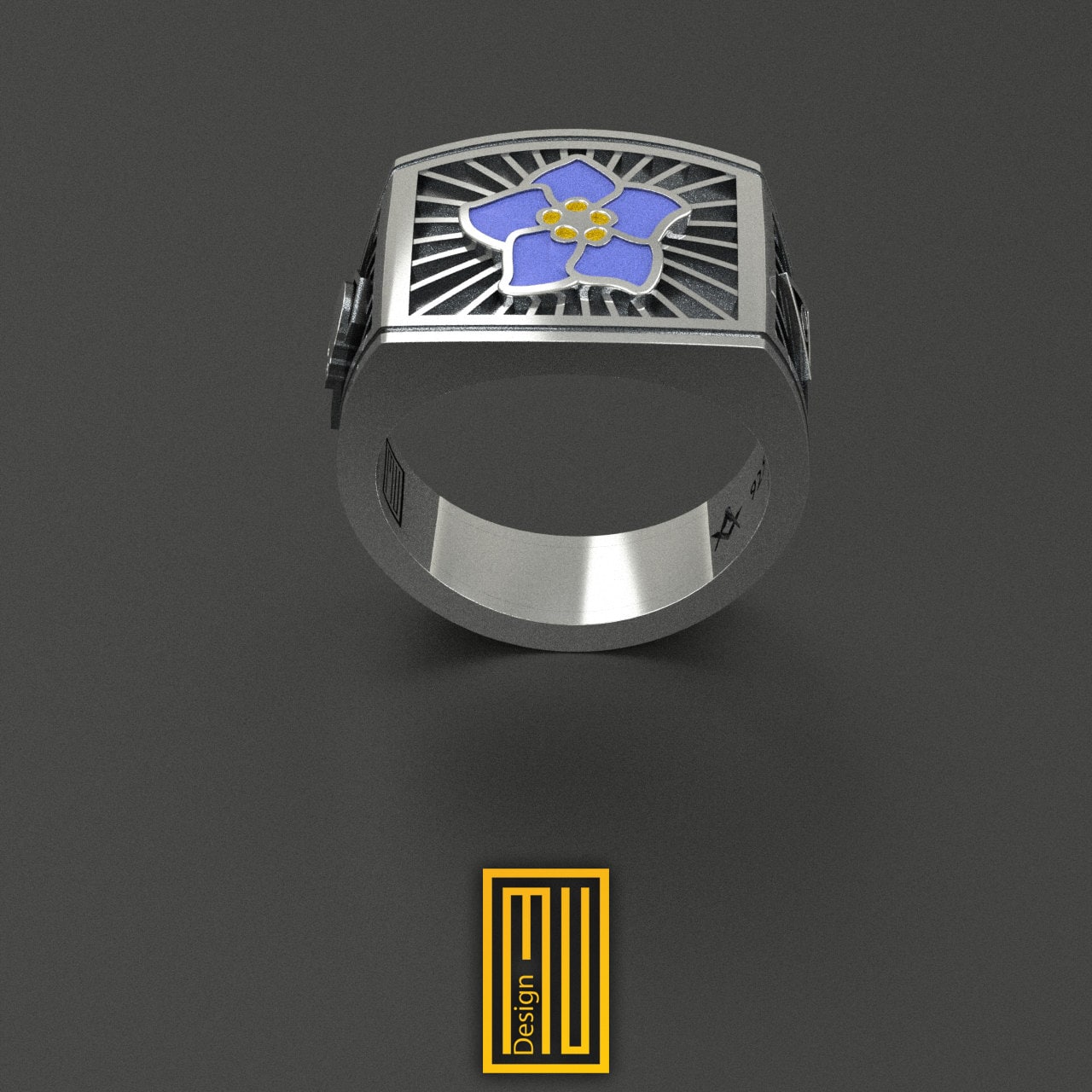Forget Me Not Ring With Enamel - Etsy
