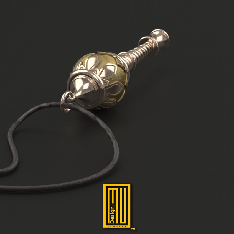 Golden or Silver Pendant Indian Mystic Hanuman's Gada - Etsy