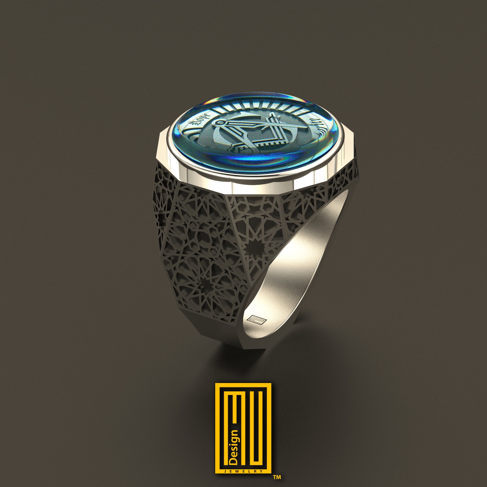 Dodecagon Shape Ring Special Cut Blue Sky Topaz - Etsy