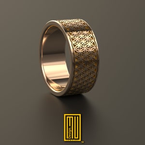 Ring With Flower of Life Pattern - Etsy