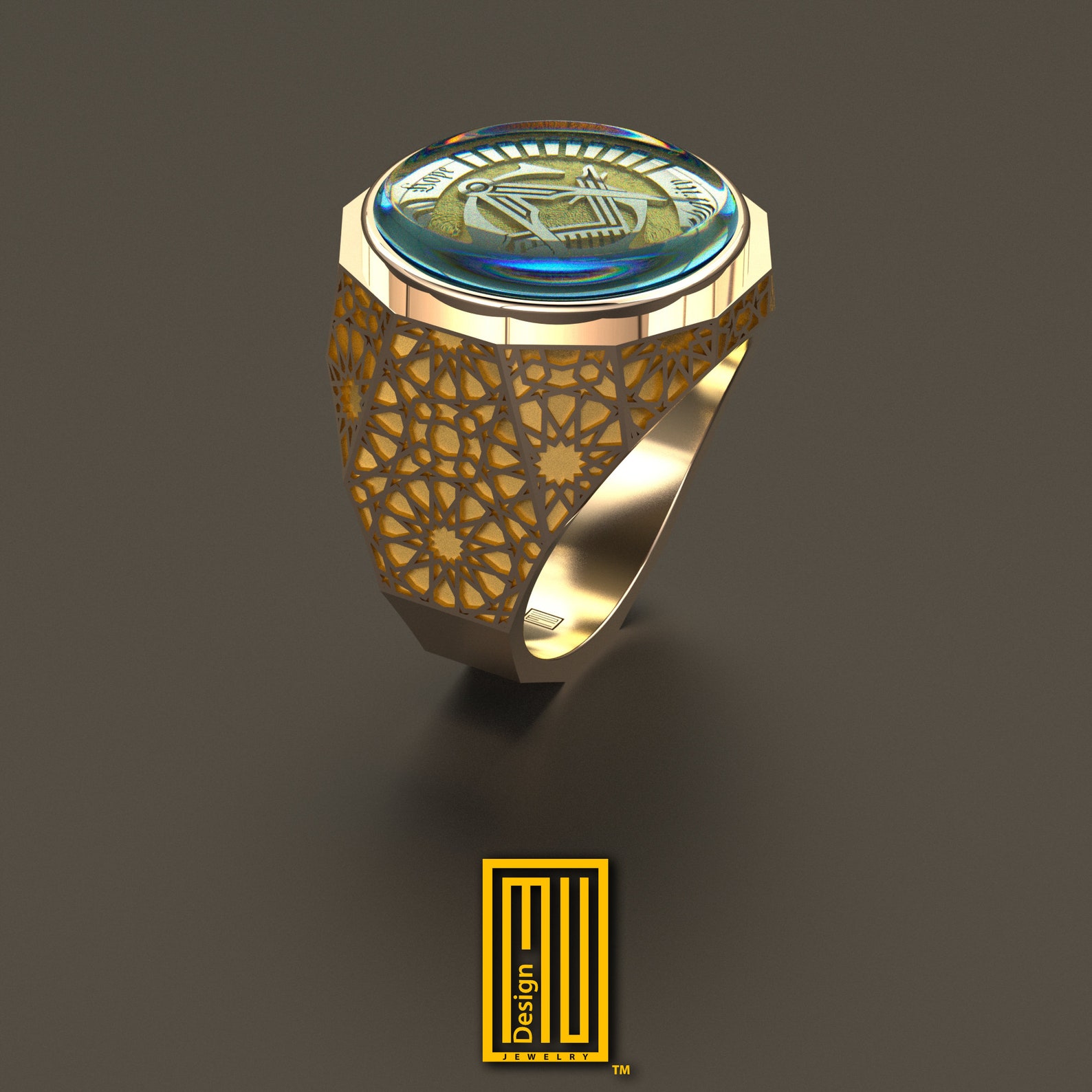 Dodecagon Shape Ring Special Cut Blue Sky Topaz - Etsy