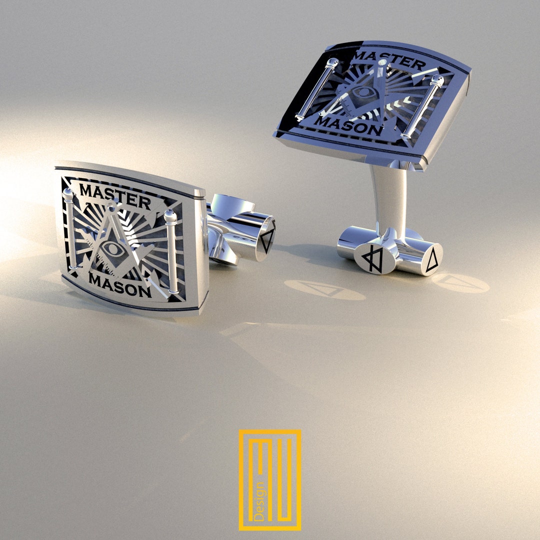Masonic Cufflinks 925k Sterling Silver Handmade Jewelry, Unique Design ...