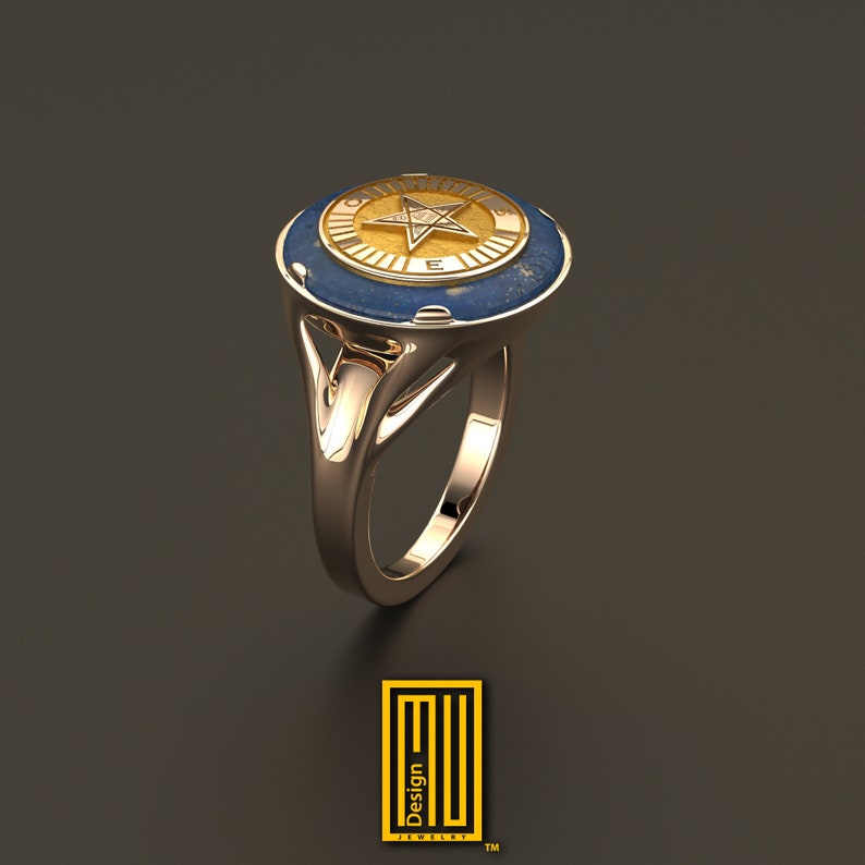Ring for OES Sisters Gold or Sterling Silver With Lapis Lazuli - Etsy