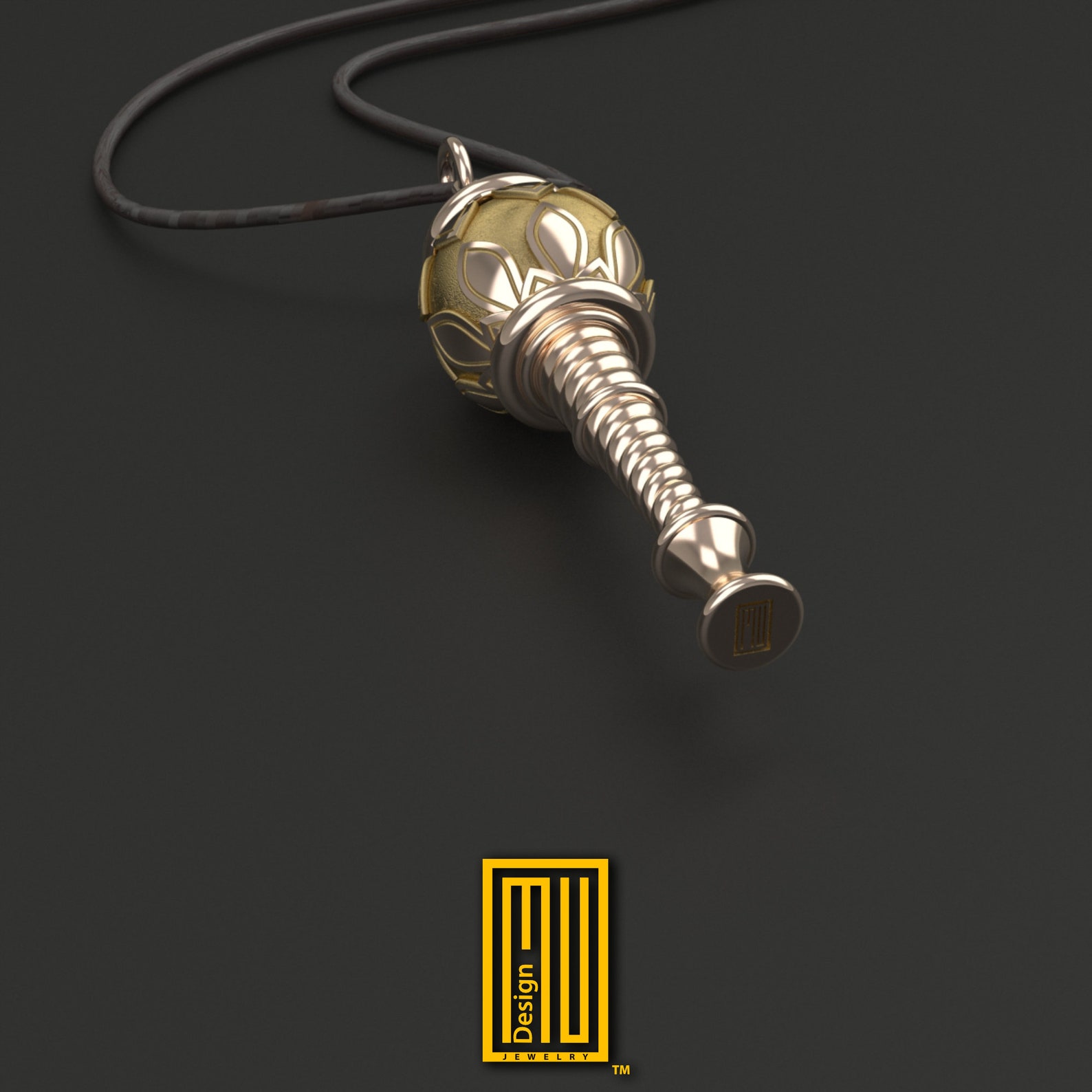 Golden or Silver Pendant Indian Mystic Hanuman's Gada - Etsy