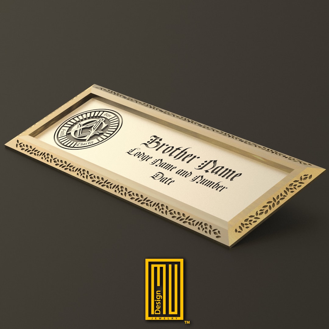 Lodge Name Tag Gold, Bronze Silver Frame - Etsy