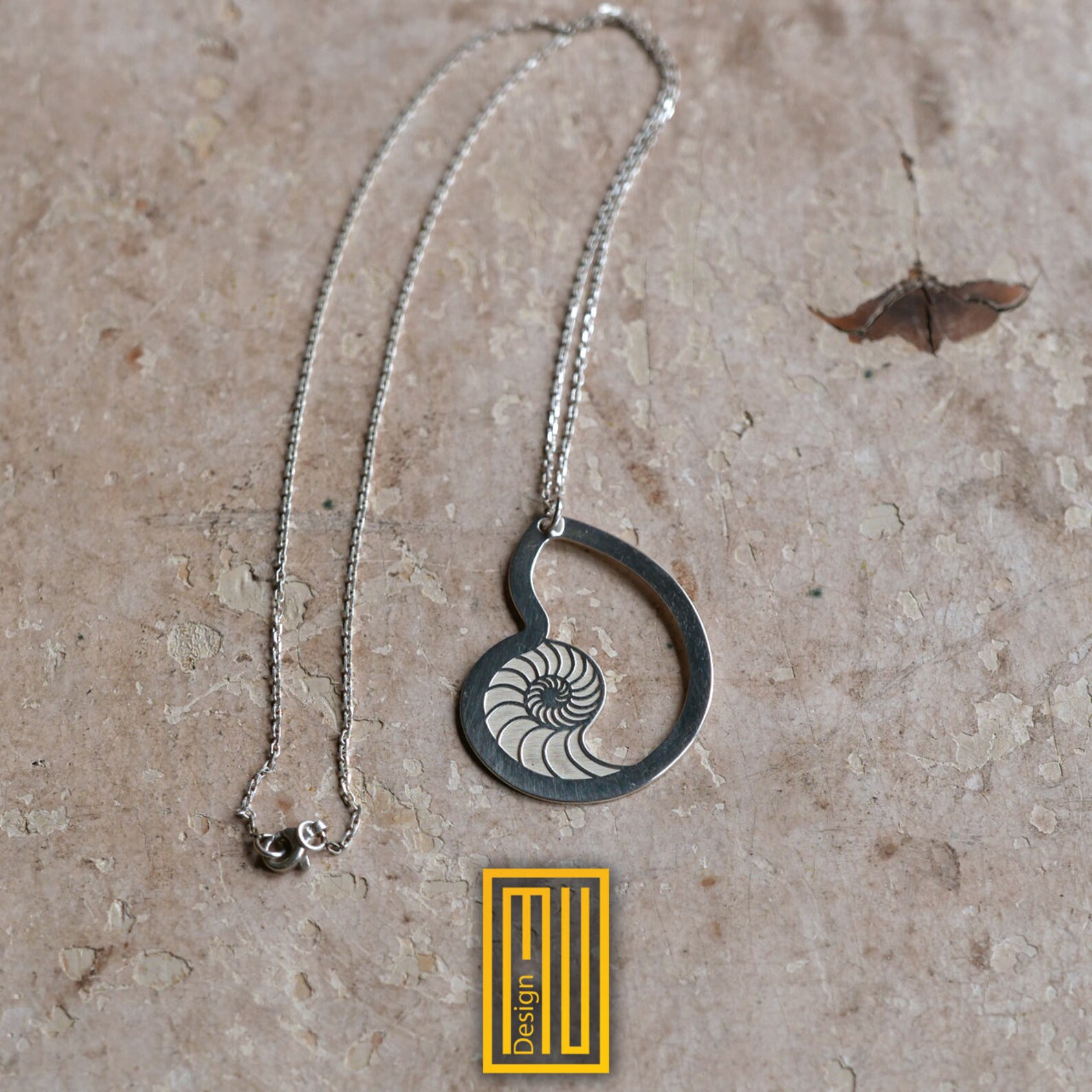 Nautilus Sign Necklace With Golden Ratio 925k Sterling Silver - Etsy