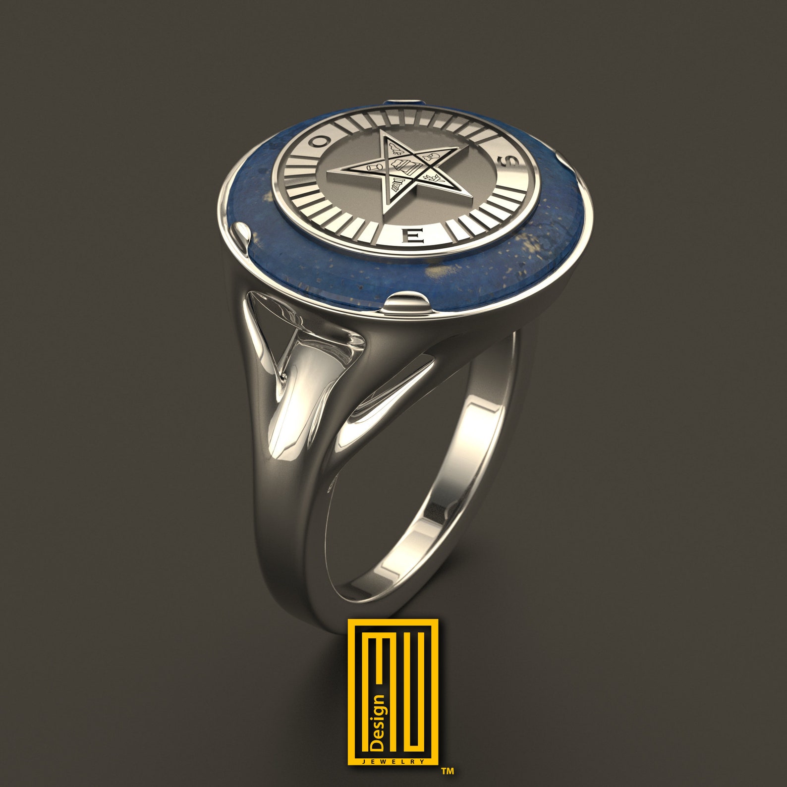 Ring for OES Sisters Gold or Sterling Silver With Lapis Lazuli - Etsy