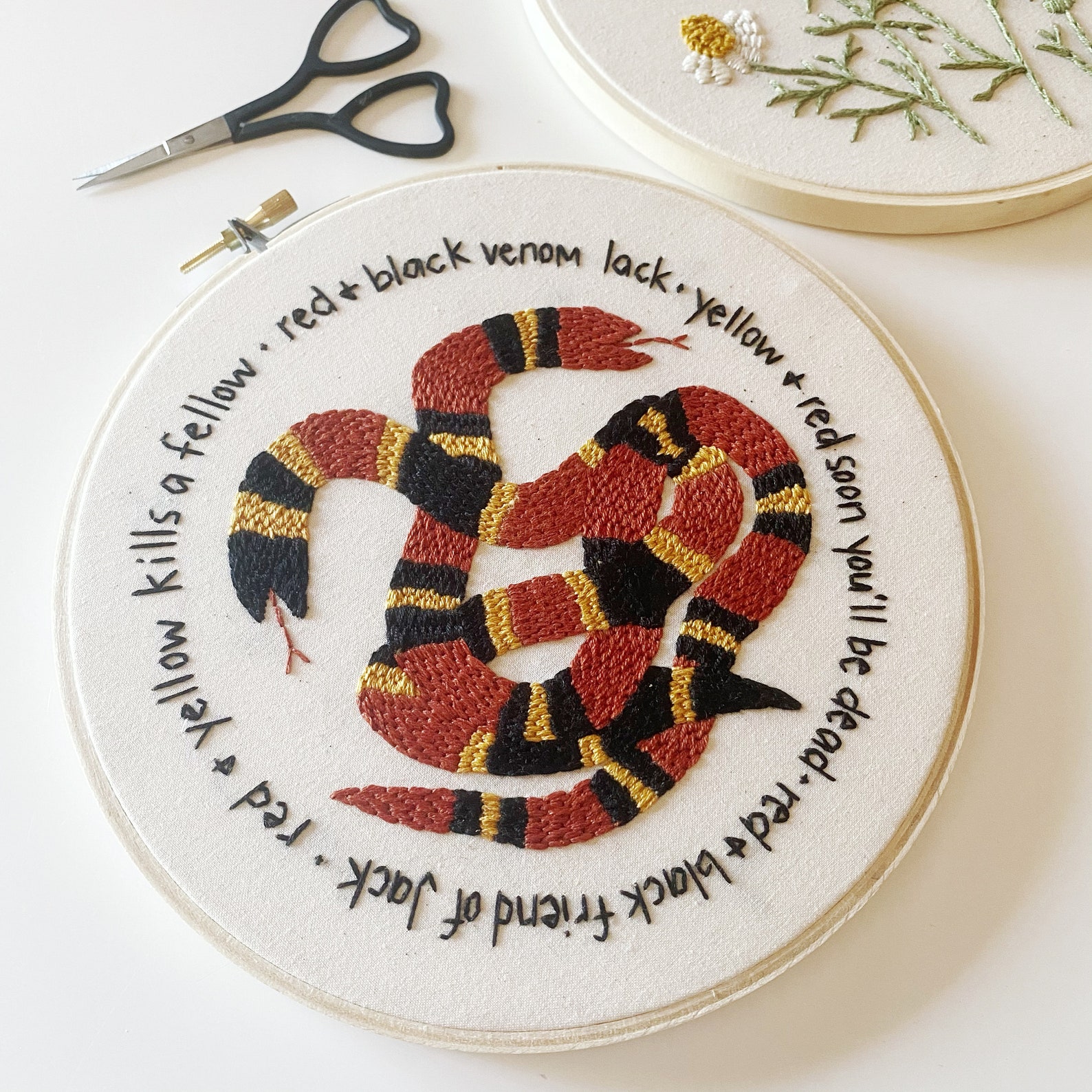 Embroidery Kit Coral Snake Embroidery Kit Embroidery - Etsy