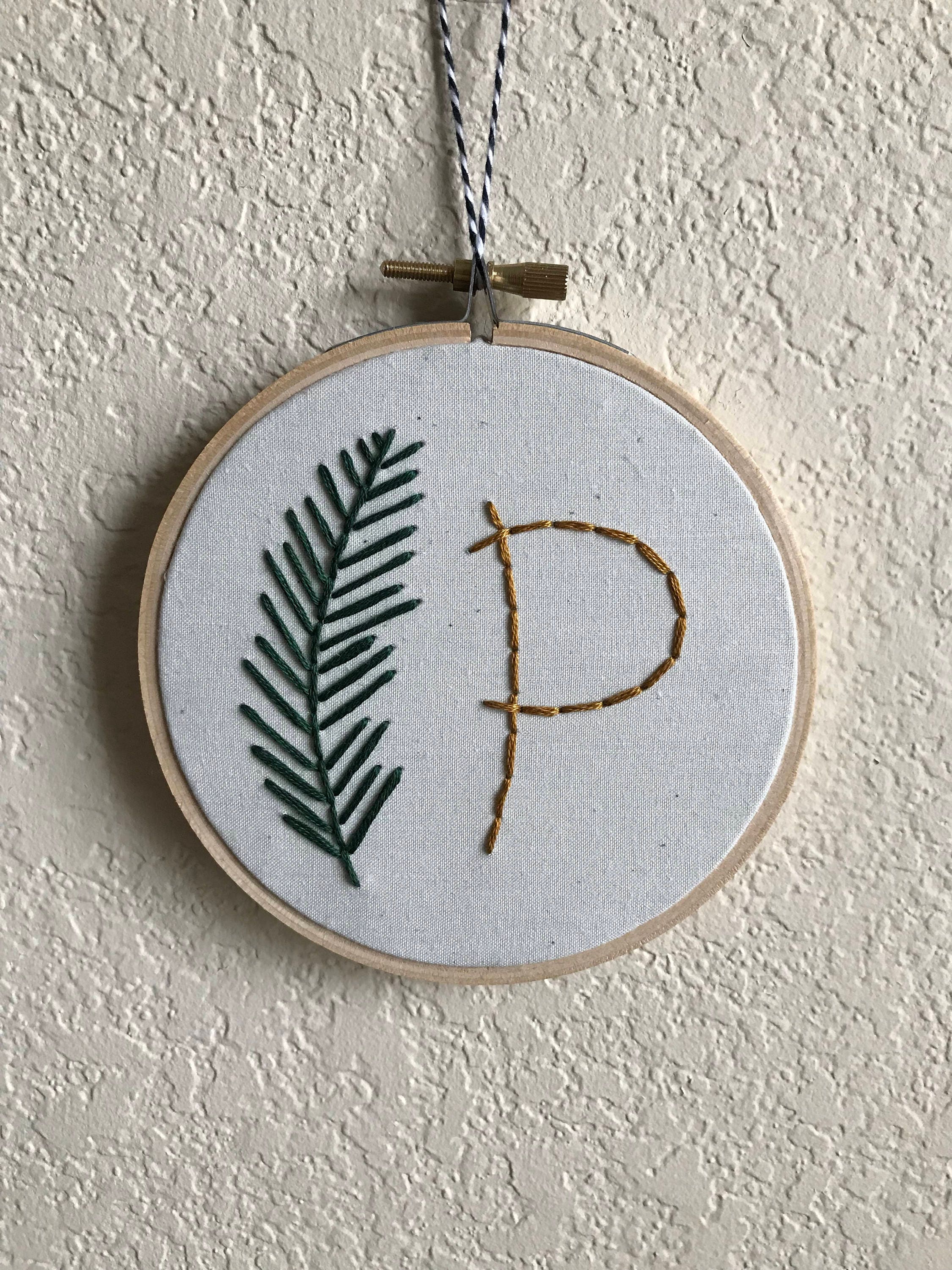 Embroidery Kit - Sprig With Monogram - Christmas Kit - Christmas Craft ...