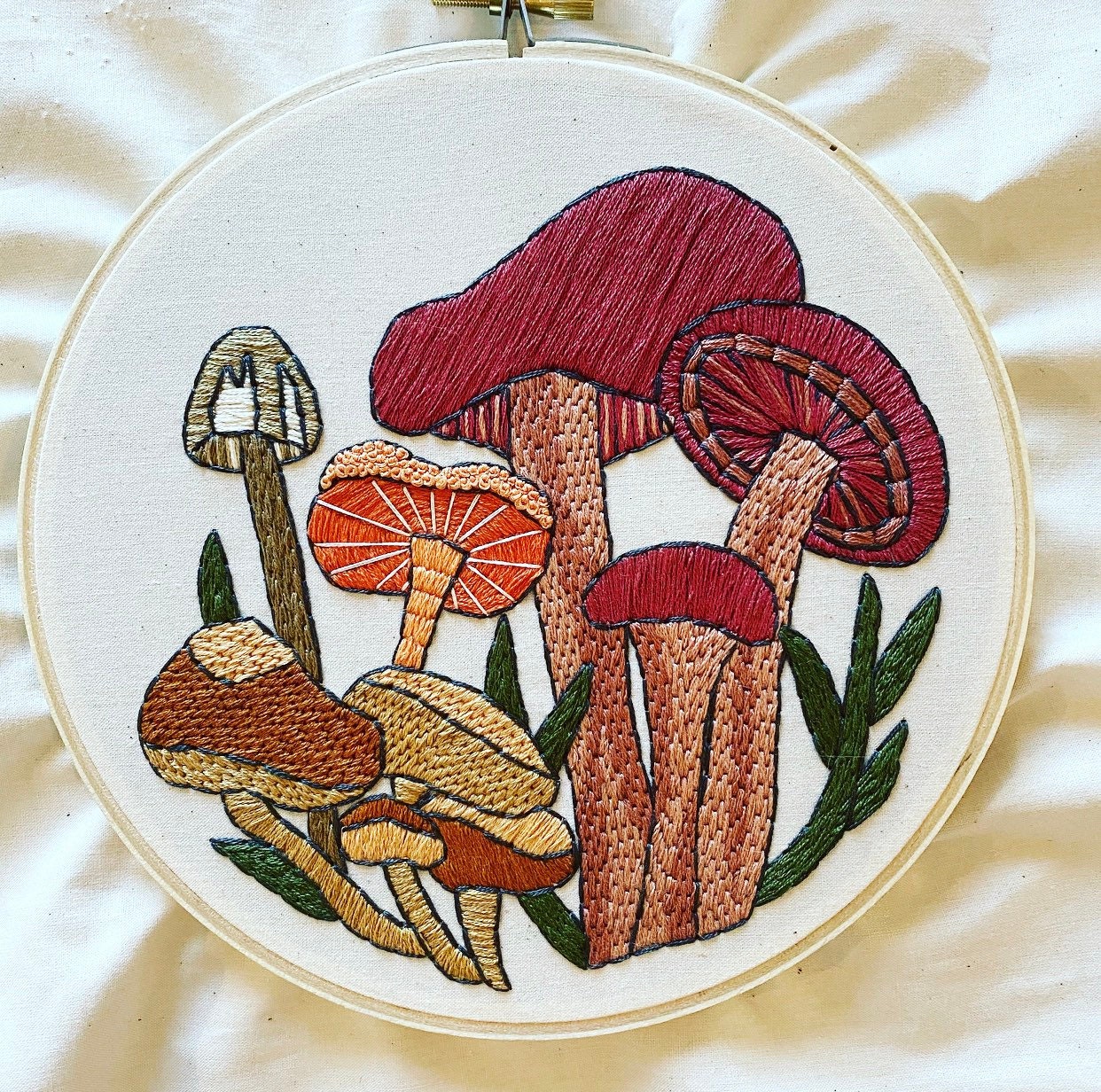 Embroidery Kit - Mushroom Embroidery Kit - Intermediate Embroidery Kit ...