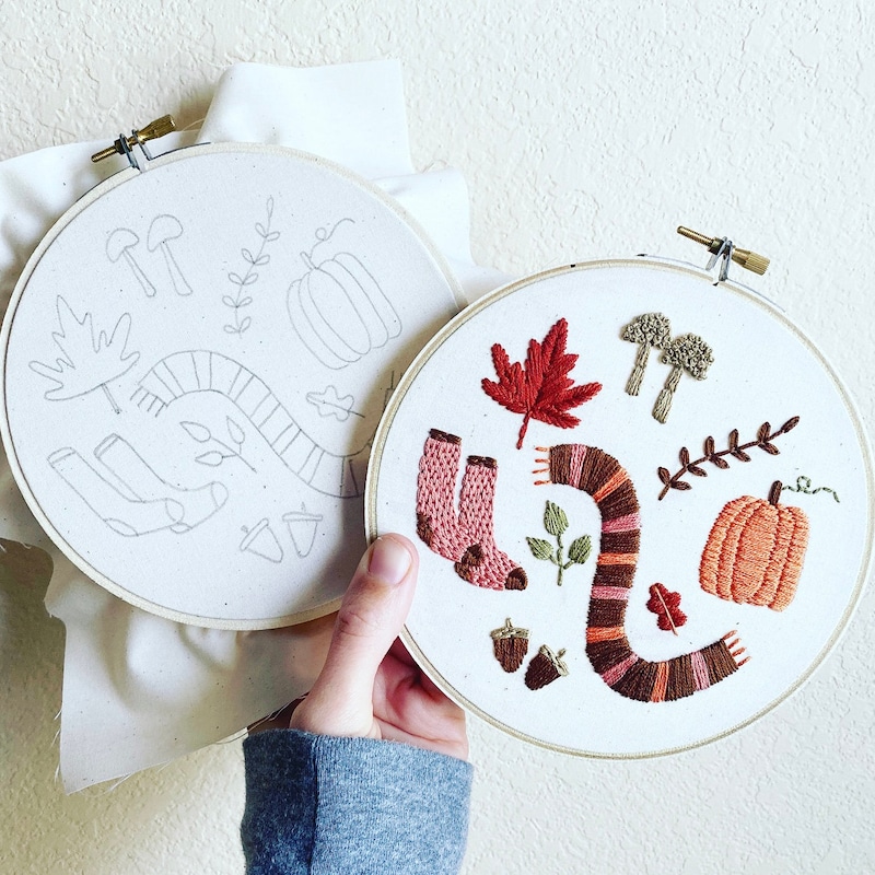 Fall Embroidery Kits - Etsy