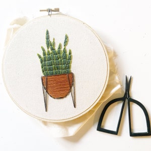 Embroidery Kit - Snake Plant Pattern - Houseplant Design - Embroidery ...