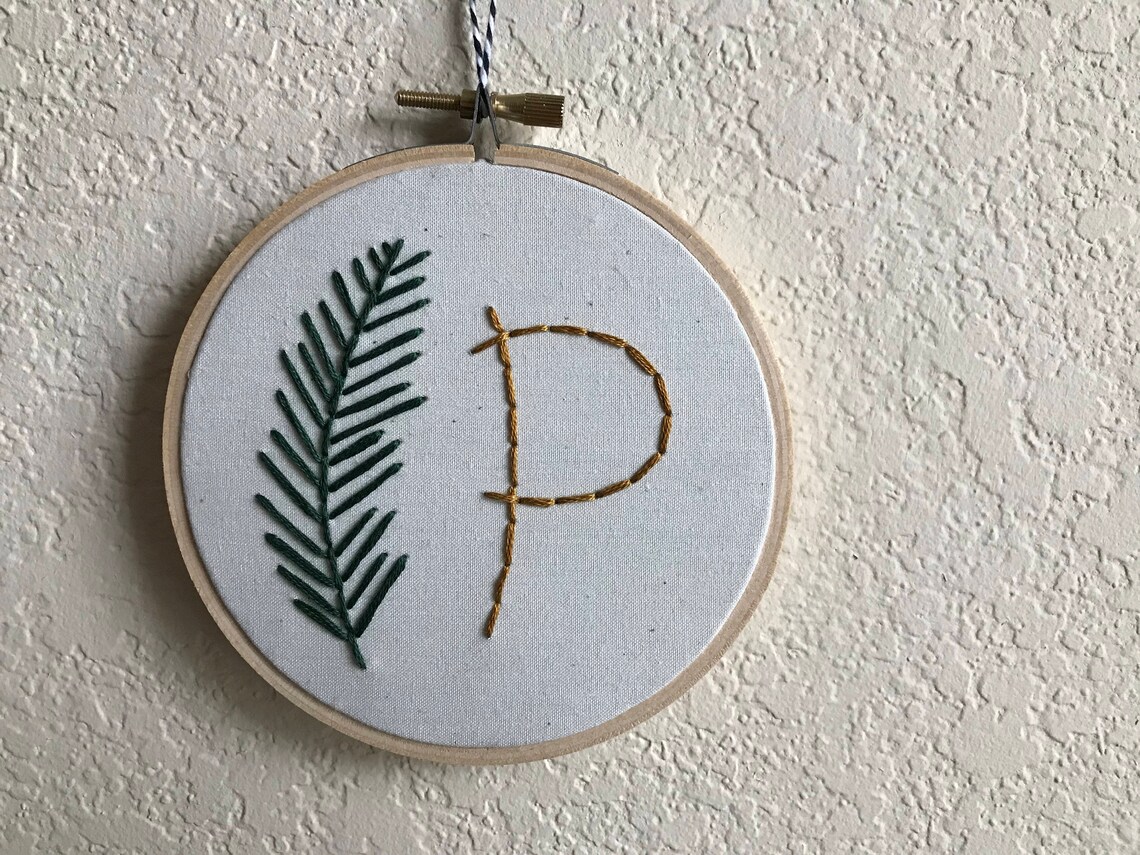 Embroidery Kit - Sprig With Monogram - Christmas Kit - Christmas Craft ...
