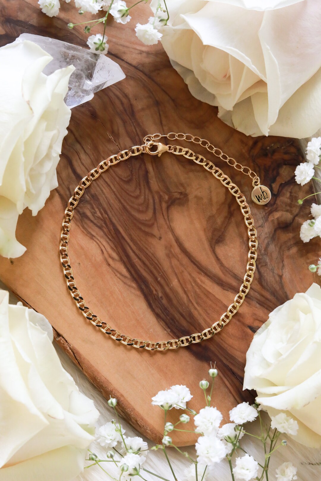 Isla Gold Anklet | Gold Plated Anchor Chain + a 14k Goldfilled Extender ...