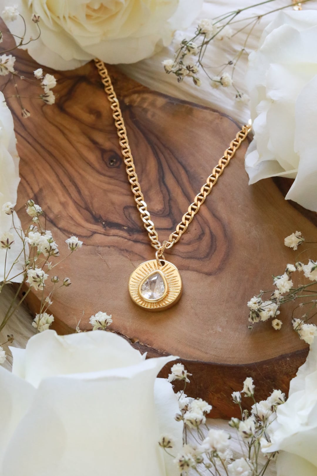 Astra Gold Necklace | 14k Gold Plated Chain, 14k Gold Plated White ...