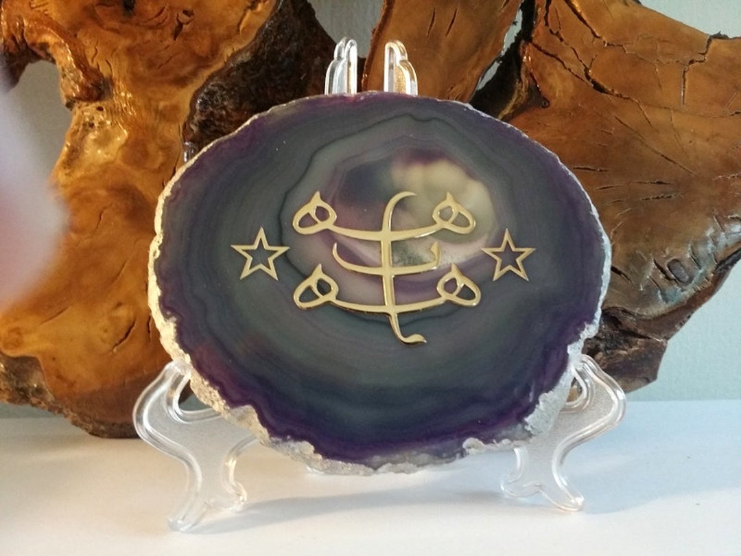 Baha'i "ringstone" Symbol on Agate Stone With a Stand ,a Bahai Gift ...