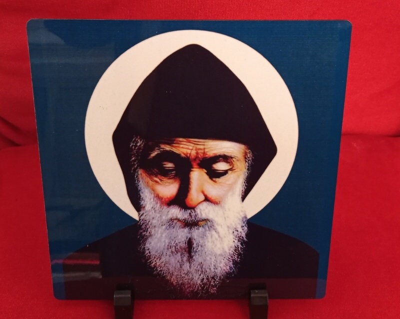 St. Charbel Makhlouf Maronite Catholic Monk Wood Printing 20 Cm on 20 ...